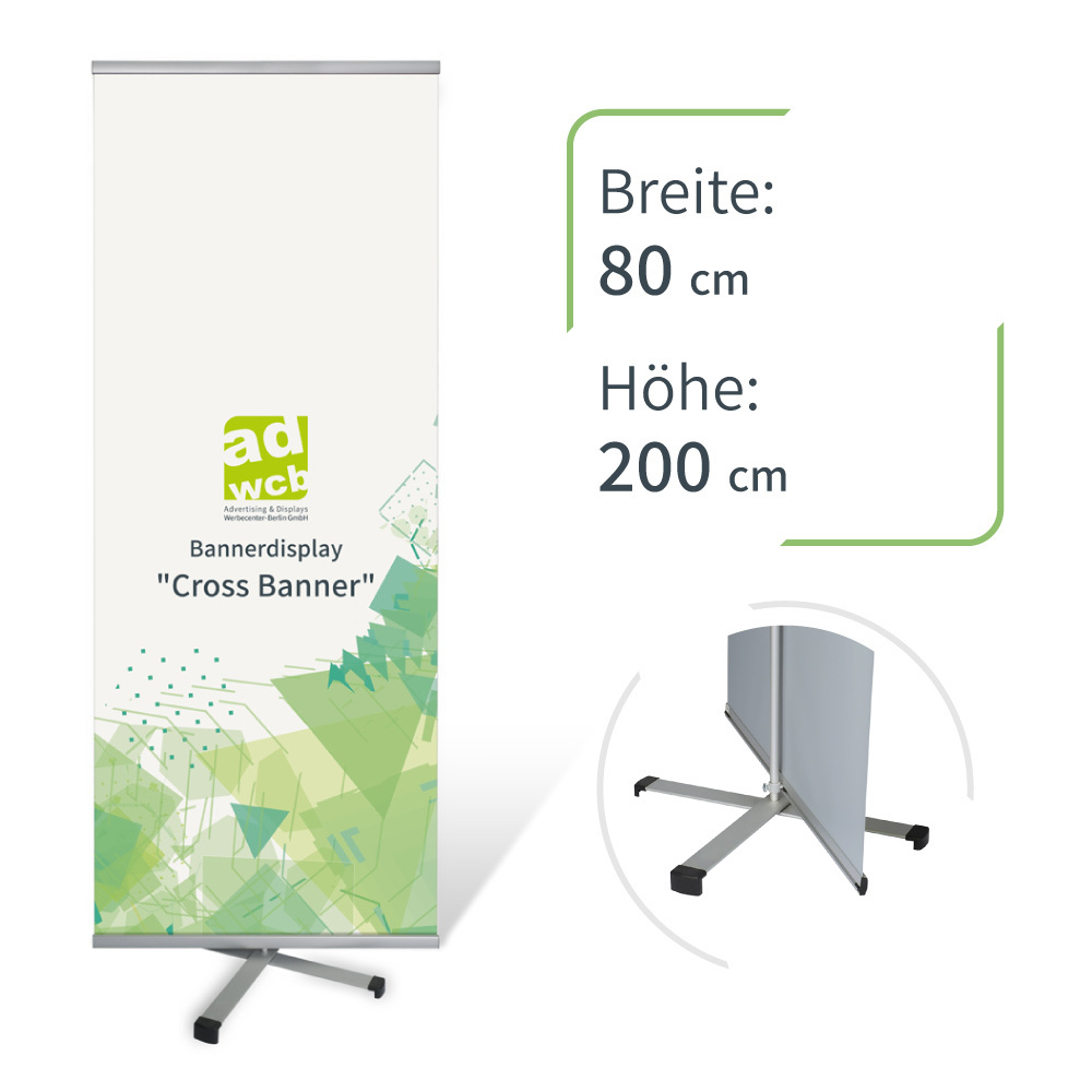 Bannerdisplay "Cross Banner" mit Druck - Werbecenter Berlin