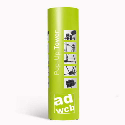 Pop-Up Display "Tower" mit Druck- Rund 64 x 225 cm - WerbeCenter