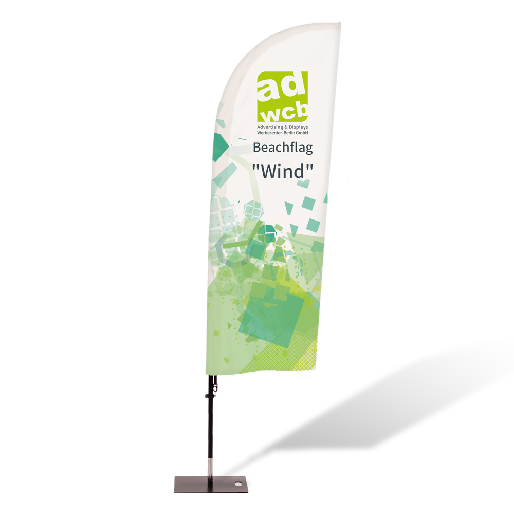 Beachflag 'Wind' - Komplett mit Druck - In 4 Größen verfügbar WCB