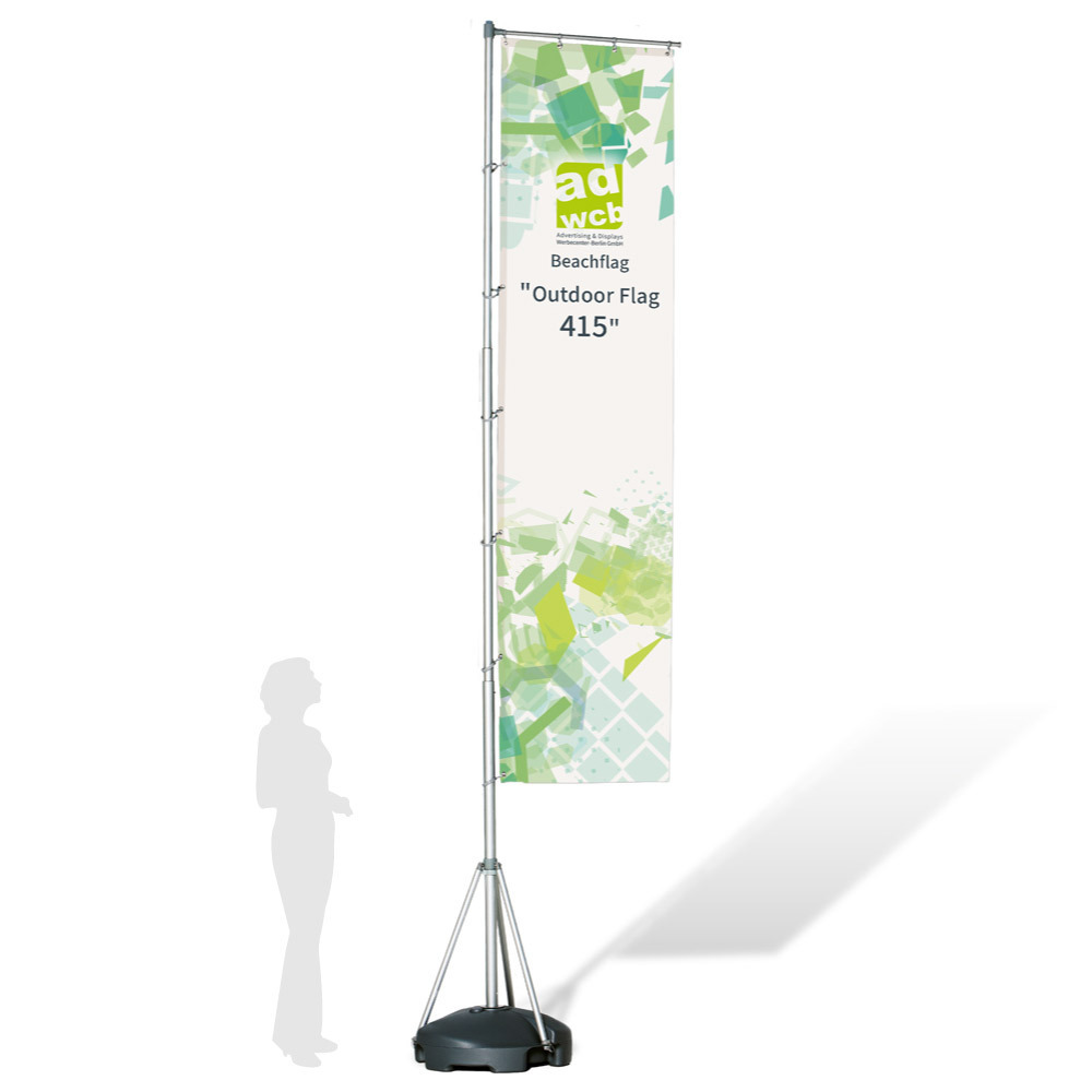 Fahnensystem "Outdoor Flag 415" inkl. Druck - 415x65x124cm - WCB