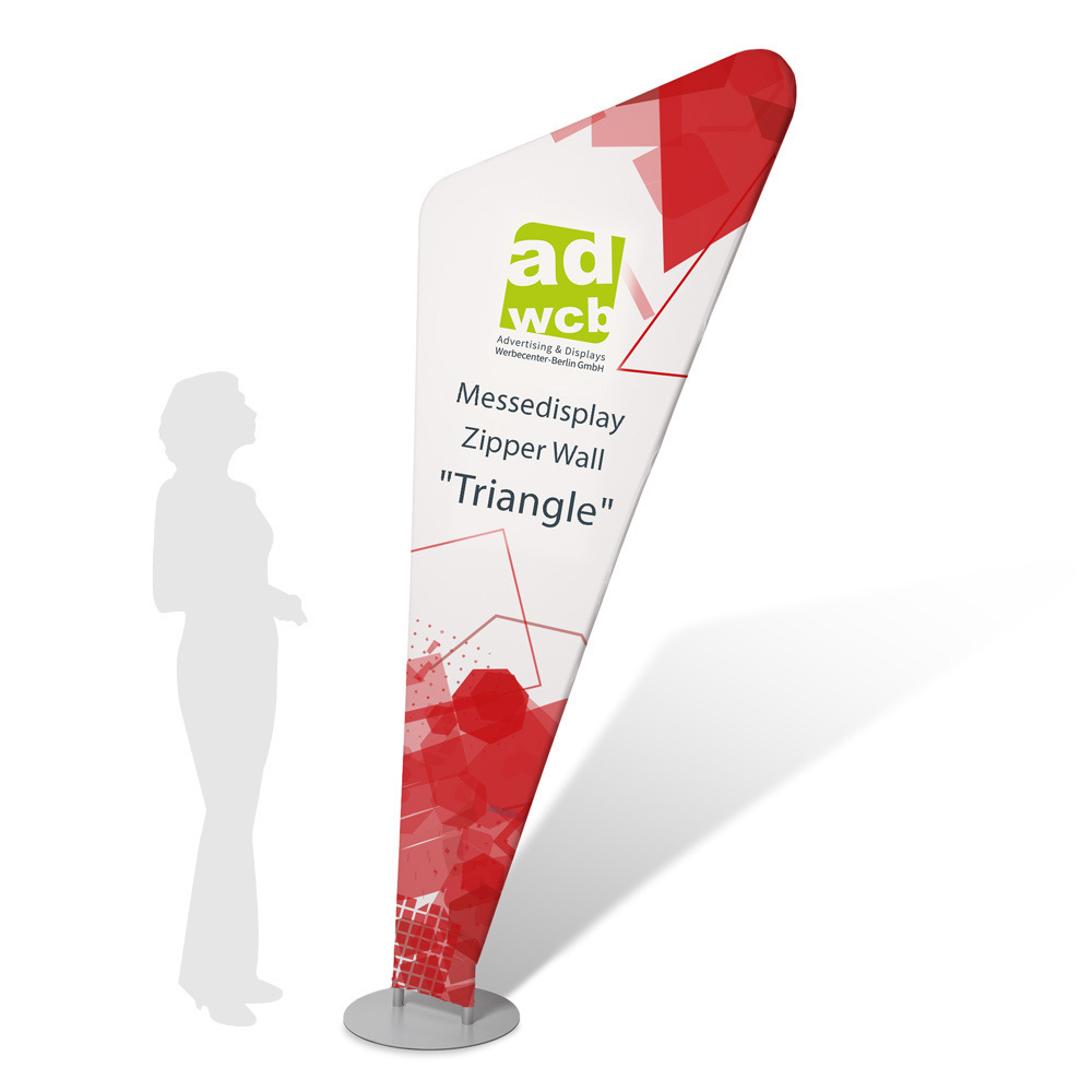 Zipper-Banner "Triangle" inkl. Druck - 255x108x50cm - Werbecenter